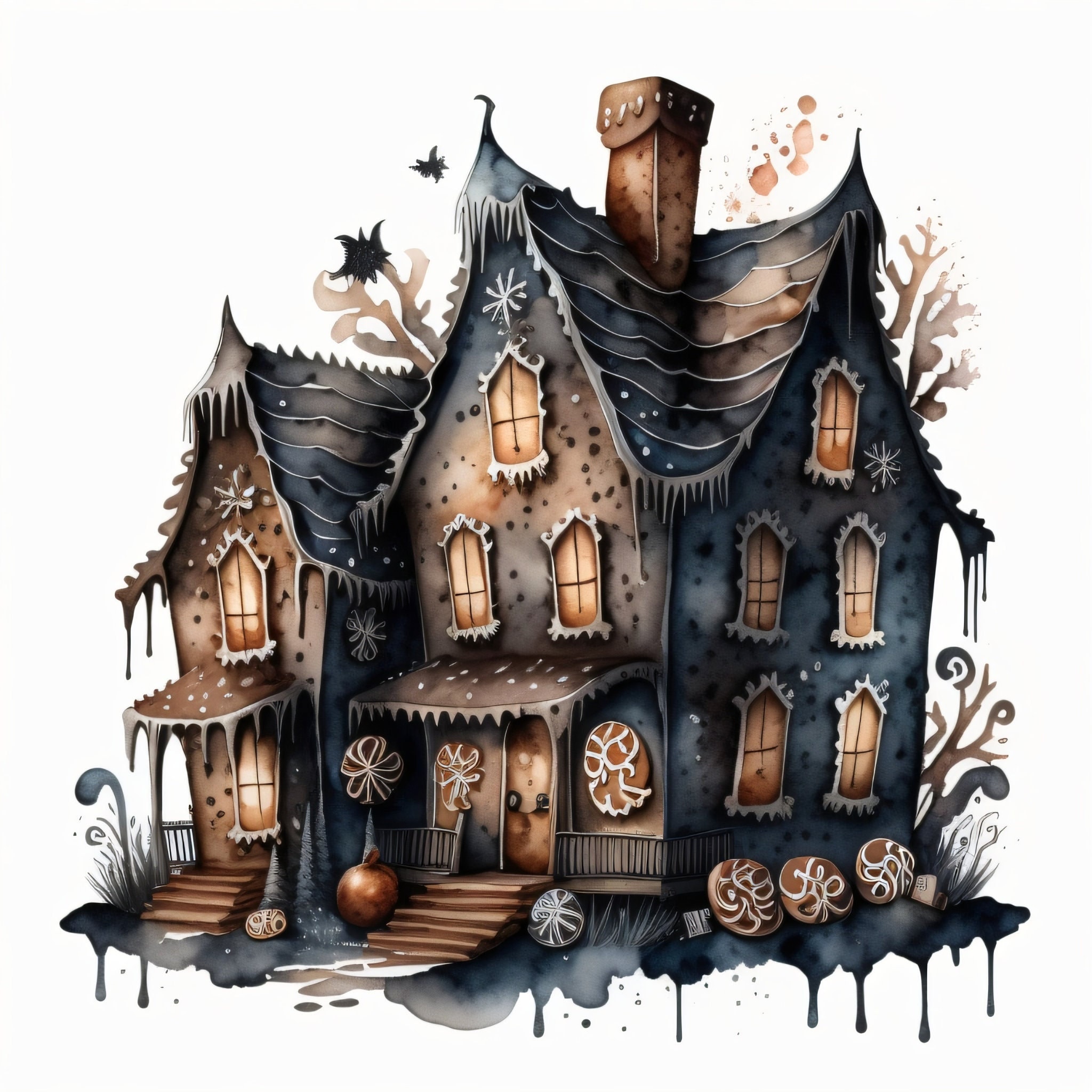 SVG Gothic Gingerbread Houses, Gingerbread Houses SVG, Scrapbooking ...