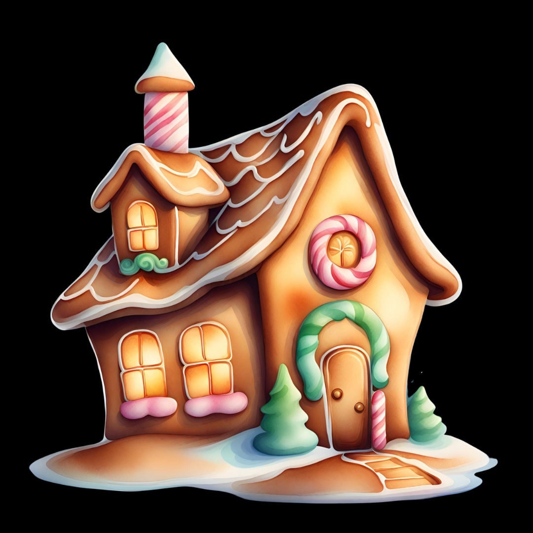 Fun Gingerbread Houses, Clip Art Gingerbread Houses - Etsy