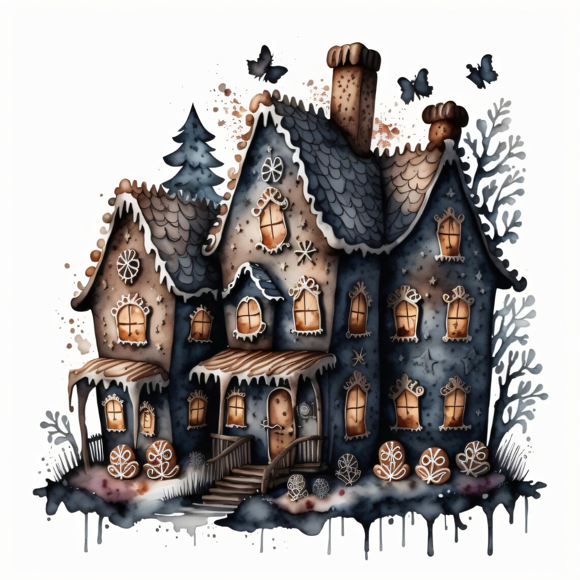 Gothic Gingerbread Houses SVG: Arts & Crafts Scrapbooking - Etsy