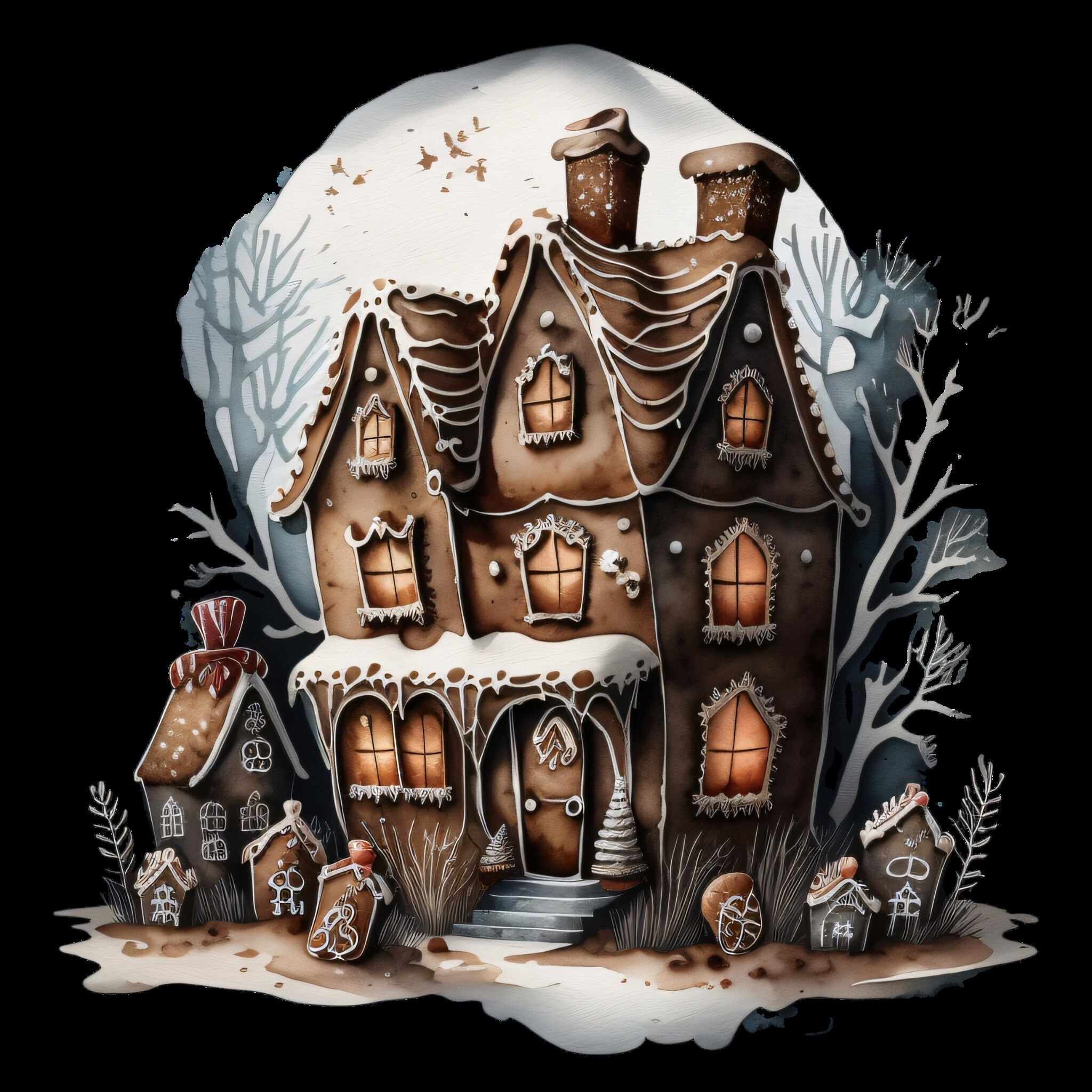 SVG Gothic Gingerbread Houses, Gingerbread Houses SVG, Scrapbooking ...