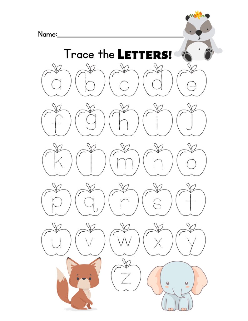 Alphabet Tracing Worksheets: Lowercase Letters, 4 Designs (digital ...