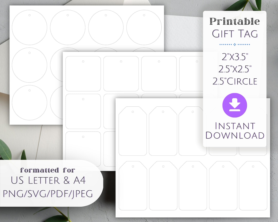 Gift Tags, Printable Tags, Gift Tag Printable, Tag Template, Printable ...