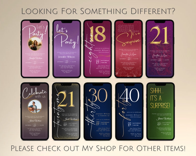 Editable Birthday Party Video Invitation Animated Birthday Invite Black ...