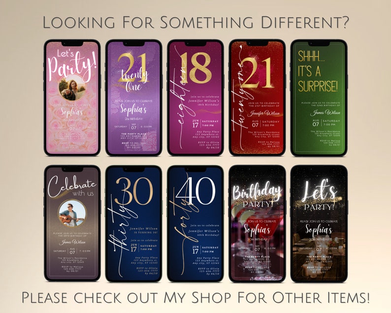 Animated Party Invitation Template Black Gold Editable Video Invite ...