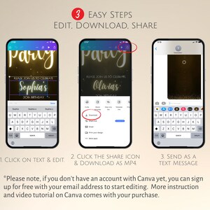 Animated Party Invitation Template Black Gold Editable Video Invite ...