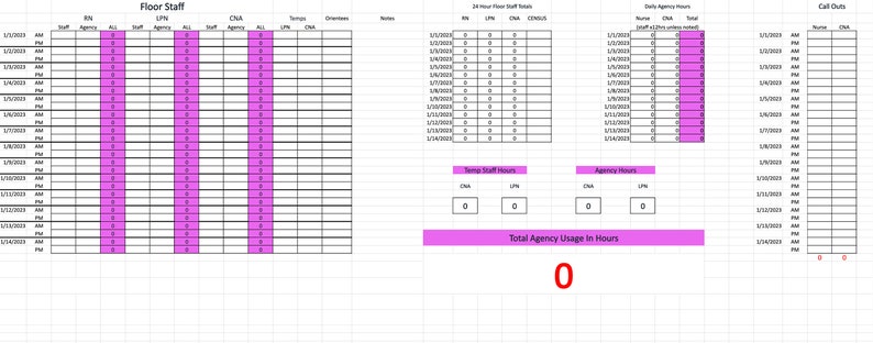 Nursing Staffing Agency Use Tracker Digital - Etsy