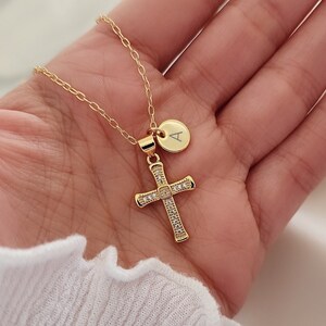 Gold Filled Children's Cross Necklace: Dainty Baptism Gift - Etsy