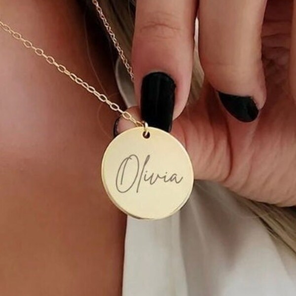 Gold Disc Necklace - Etsy