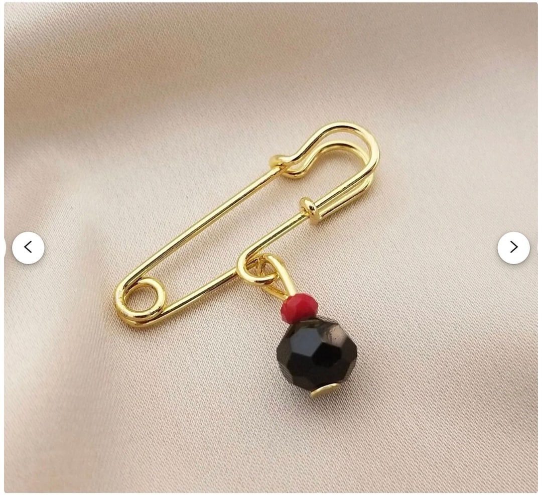 18k Gold Filled Azabache Baby Pin: Protection Charm - Etsy