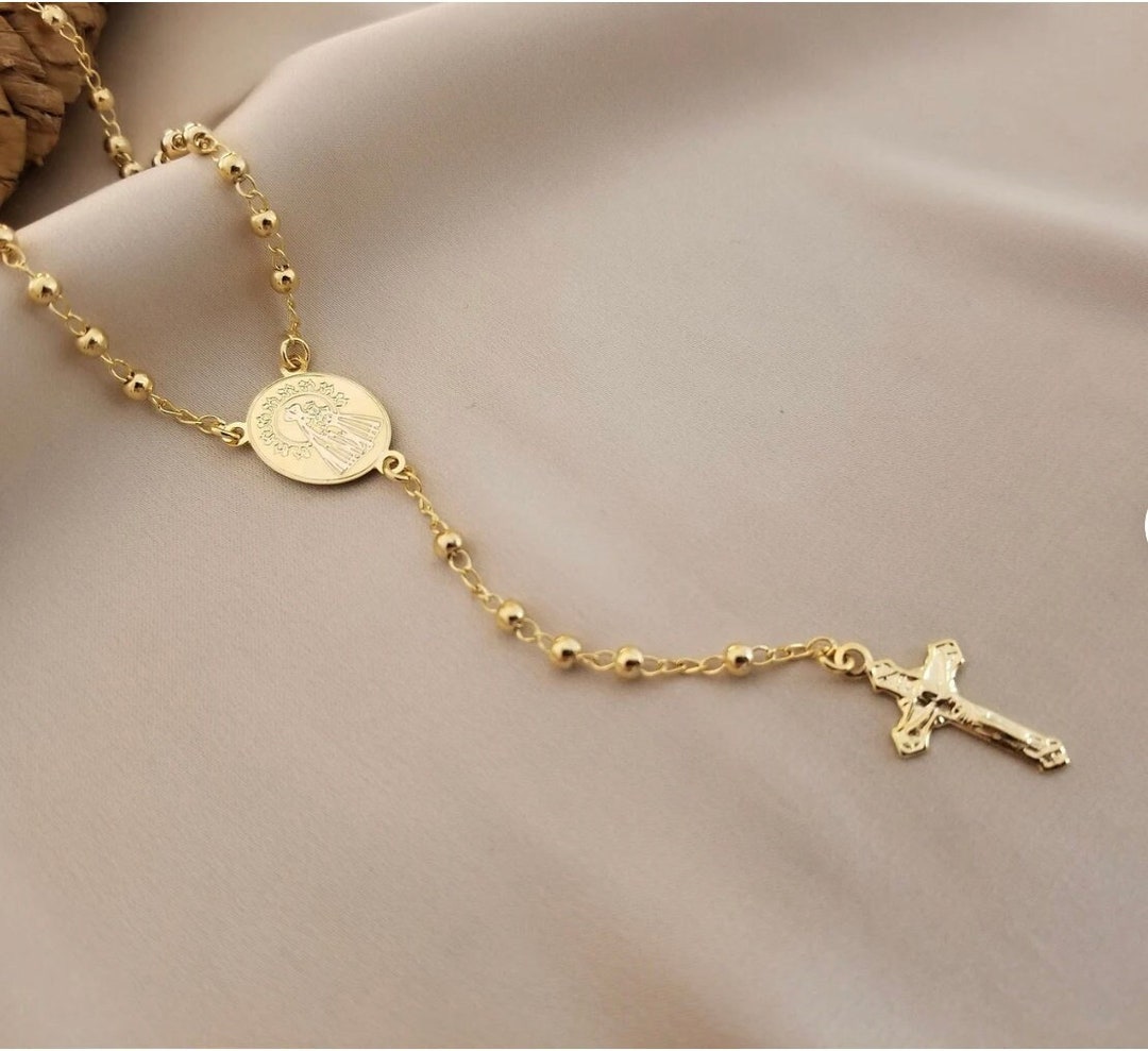 Gold Rosary Necklace - Etsy