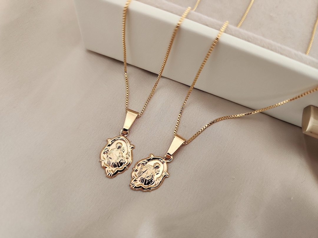 Saint Anthony Necklace, 18k Gold Filled Jewelry, Catholic Patron, Saint ...