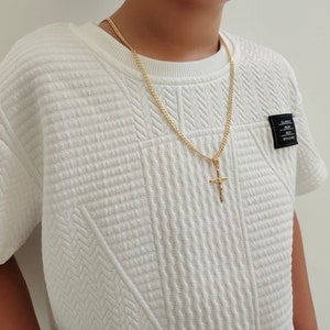 Gold Filled Children's Cross Necklace: Communion, Baptism Gift - Etsy