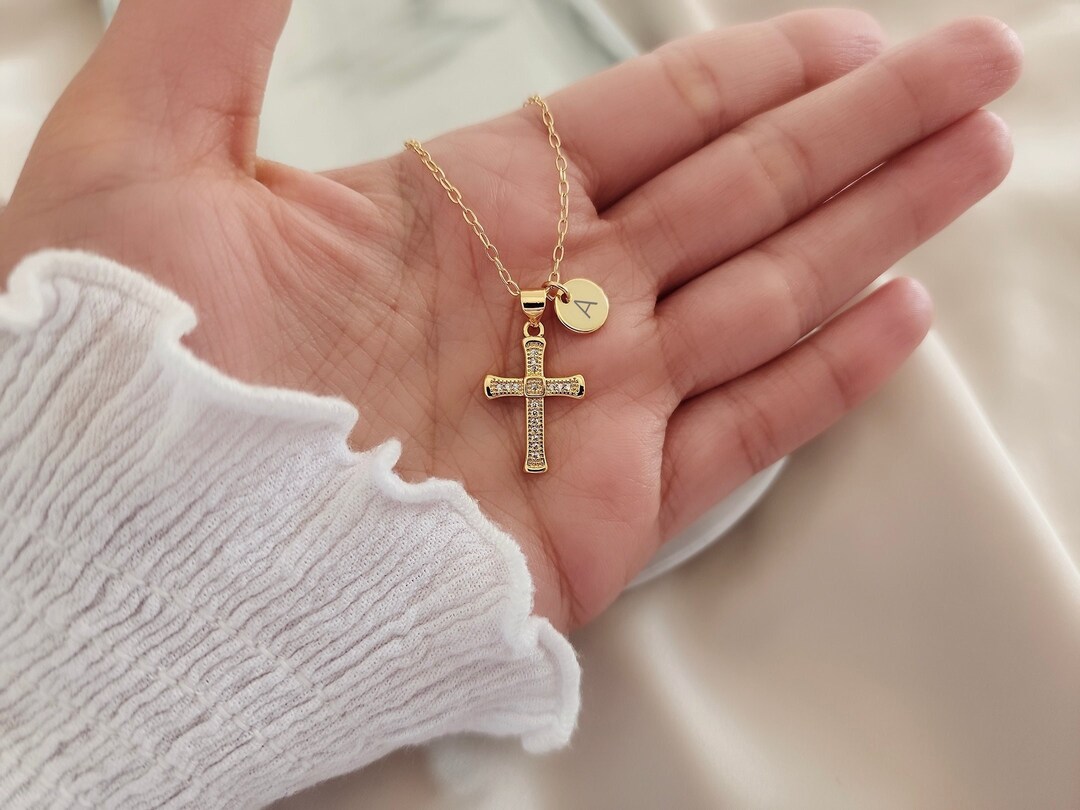 Gold Filled Children's Cross Necklace: Dainty Baptism Gift - Etsy
