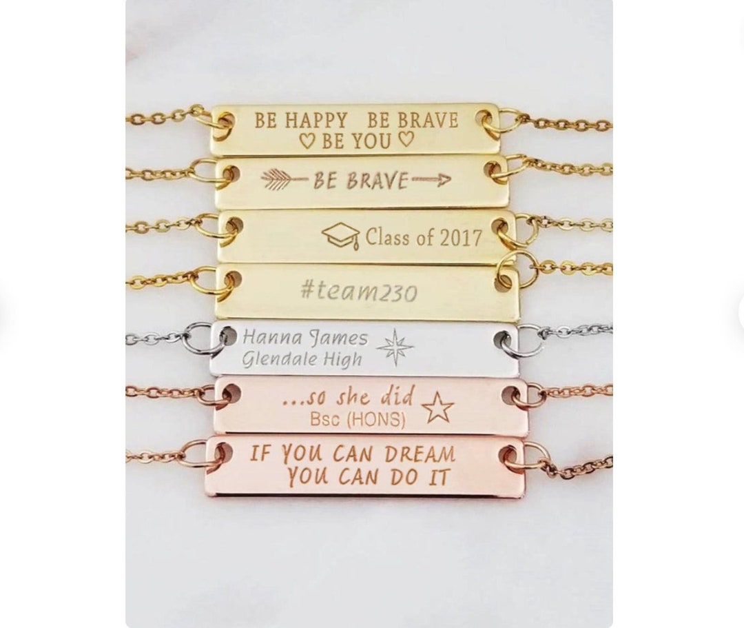 Personal Message Necklace • Personalized Quotes Necklace • Custom ...