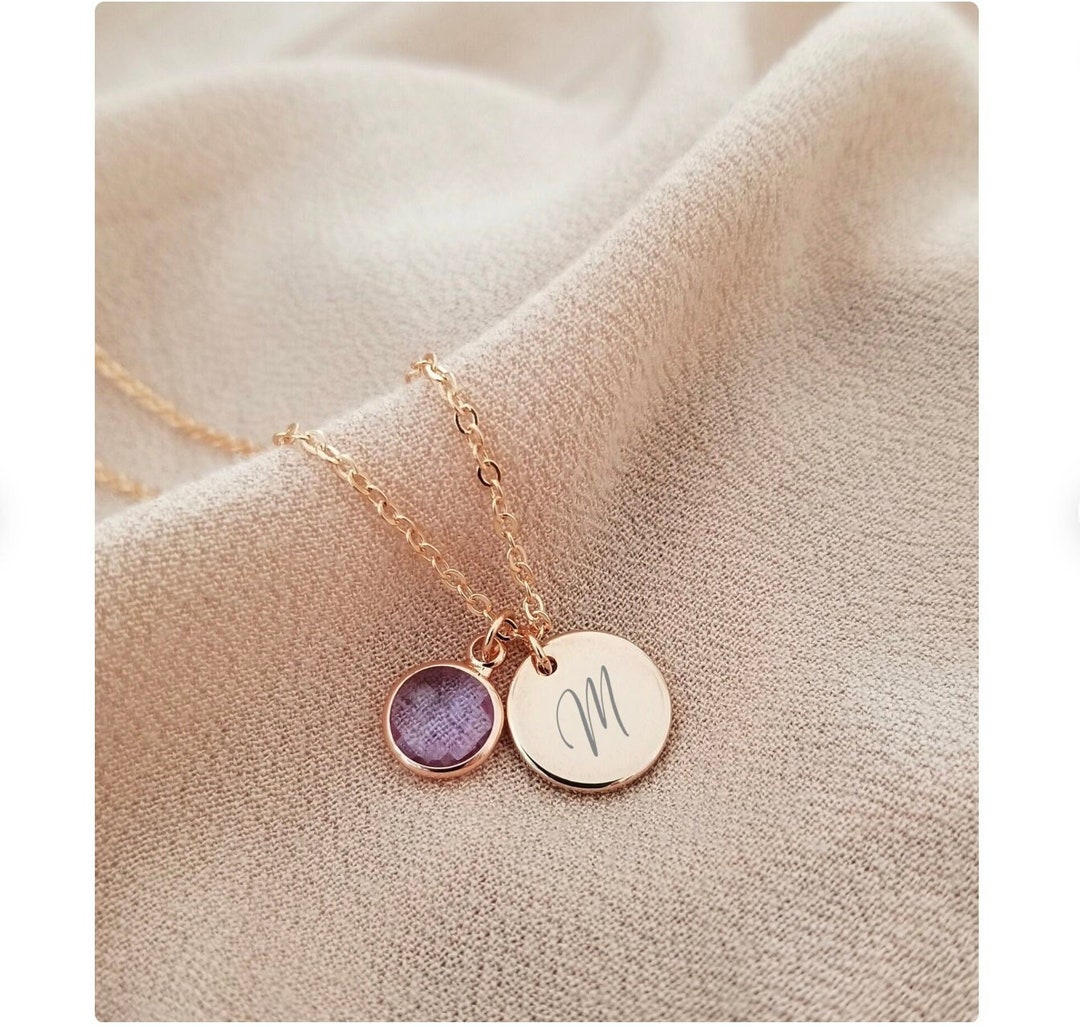 Engraved Initial Necklace: Dainty Kids Jewelry, Baptism Gift - Etsy