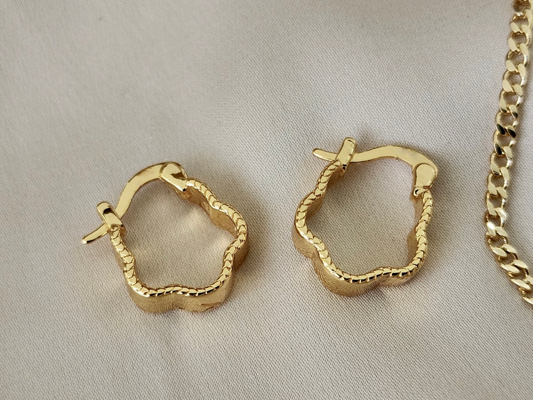 18k Baby Earrings, Girl Hoop Earrings, Hoop Earrings, Little Girl ...