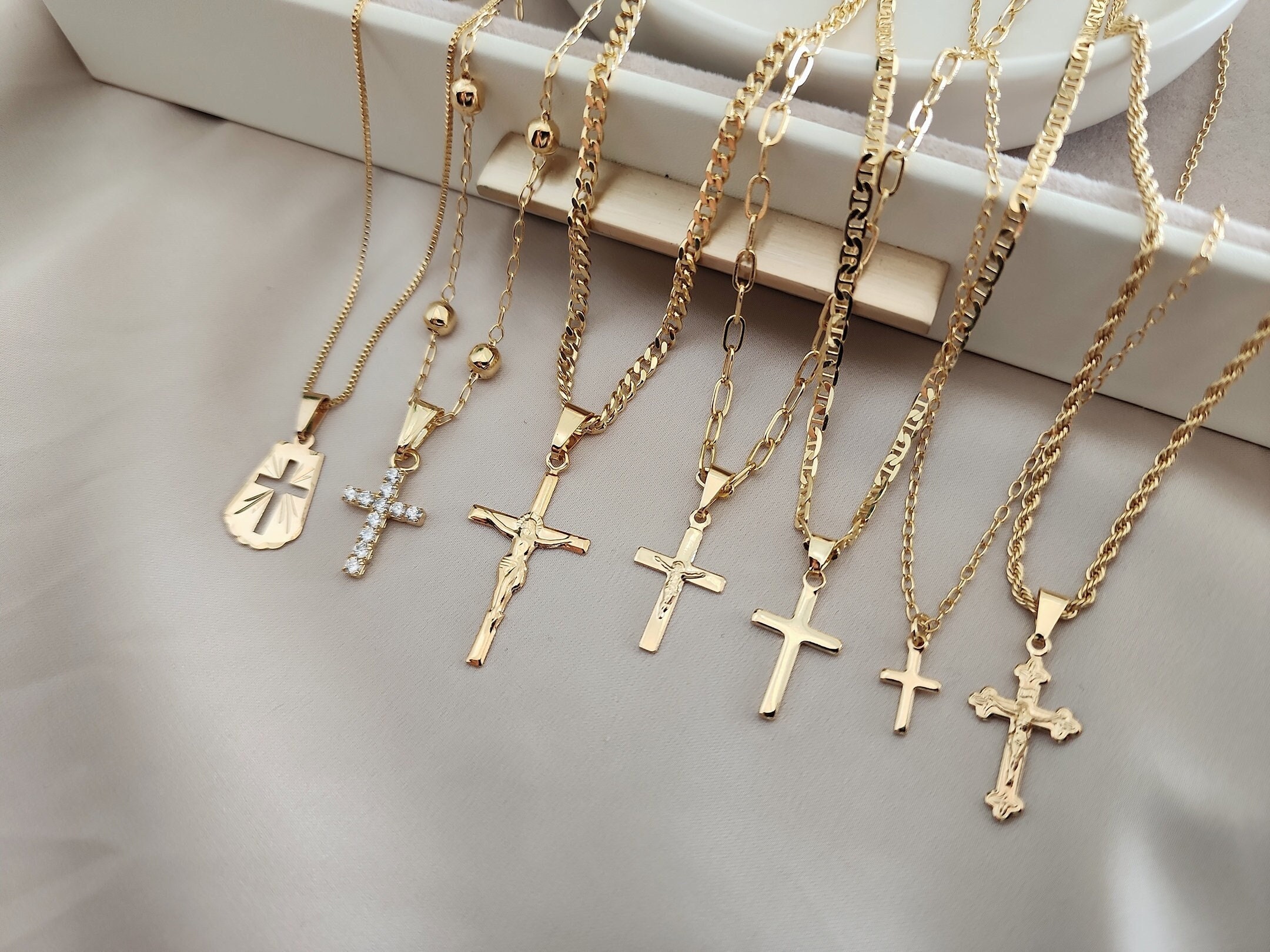 Gold Filled Children's Cross Necklace: Communion, Baptism Gift - Etsy