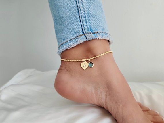 18K Gold Anklet for Women Custom Ankle Bracelet Personalized Anklet Chain Anklet Birthday Gift Girlfriend Gift Etsy