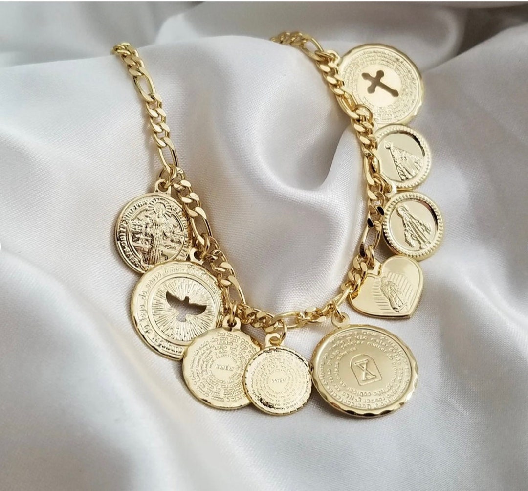 Gold Coins Bracelet, Coin Bracelet, Charm Bracelet, Gold Bracelet for ...
