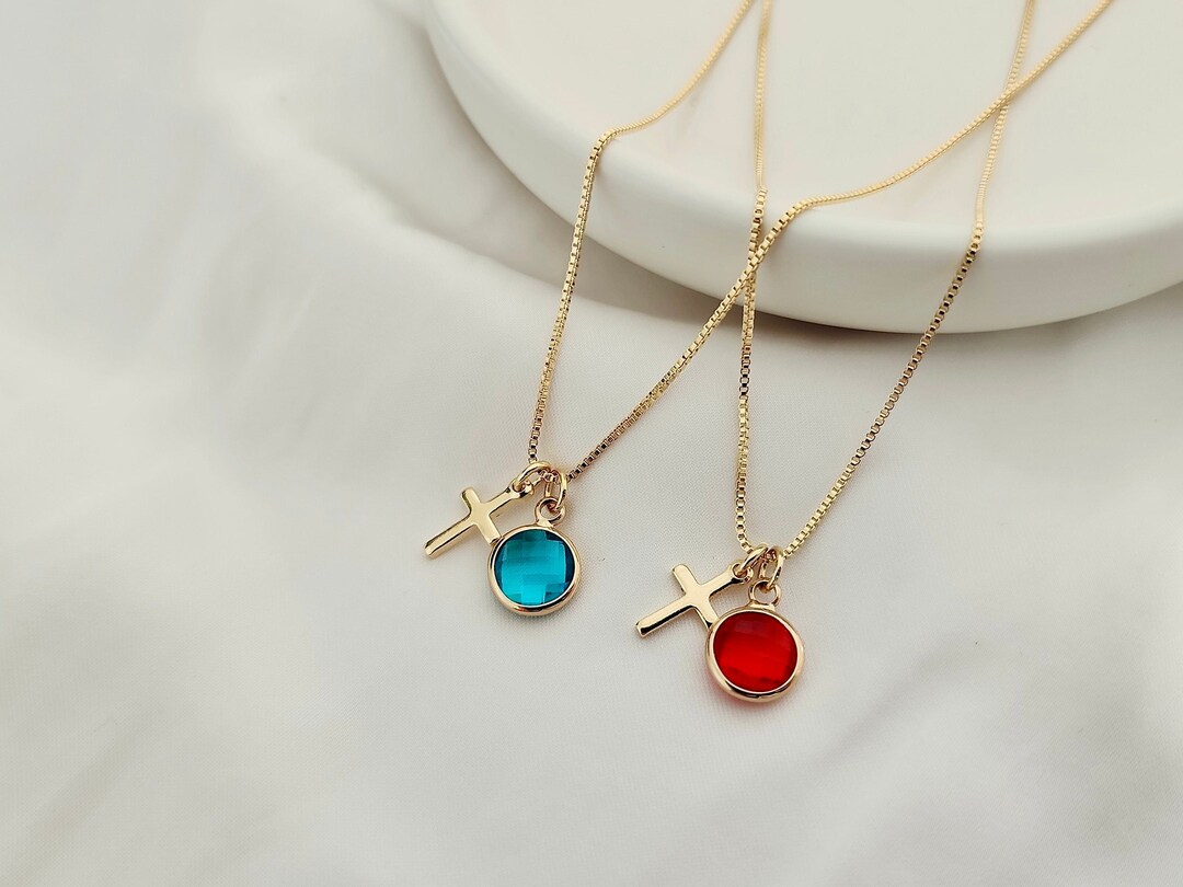 Dainty Cross Necklace, Small Cross Pendant, Tiny Cross Necklace ...