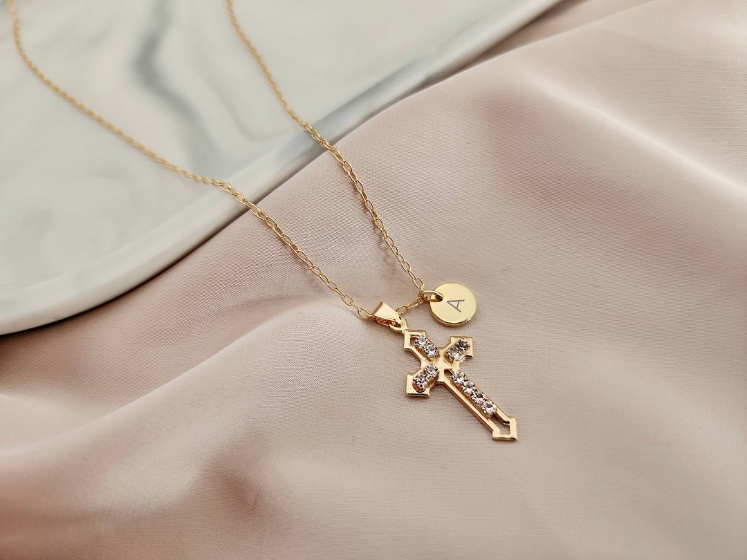 Gold Filled Children's Cross Necklace: Dainty Baptism Gift - Etsy