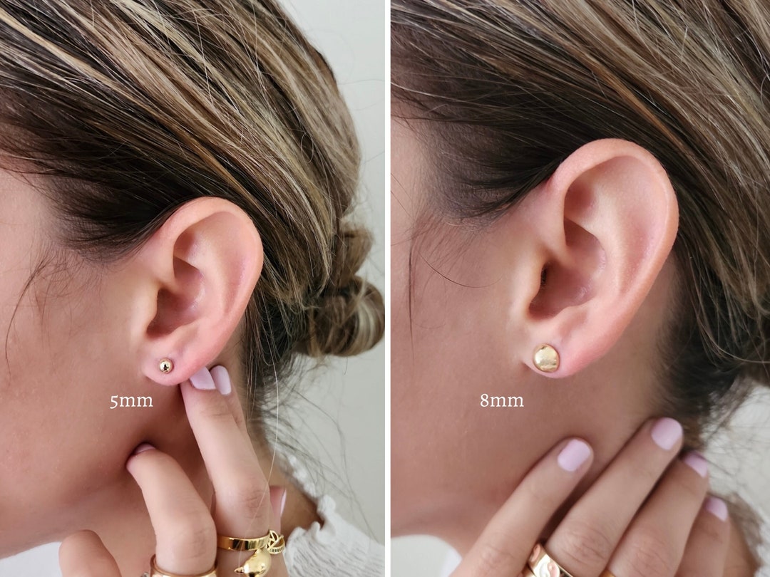 Simple Gold Studs 18k Gold Gold Filled Ball Posts Small - Etsy
