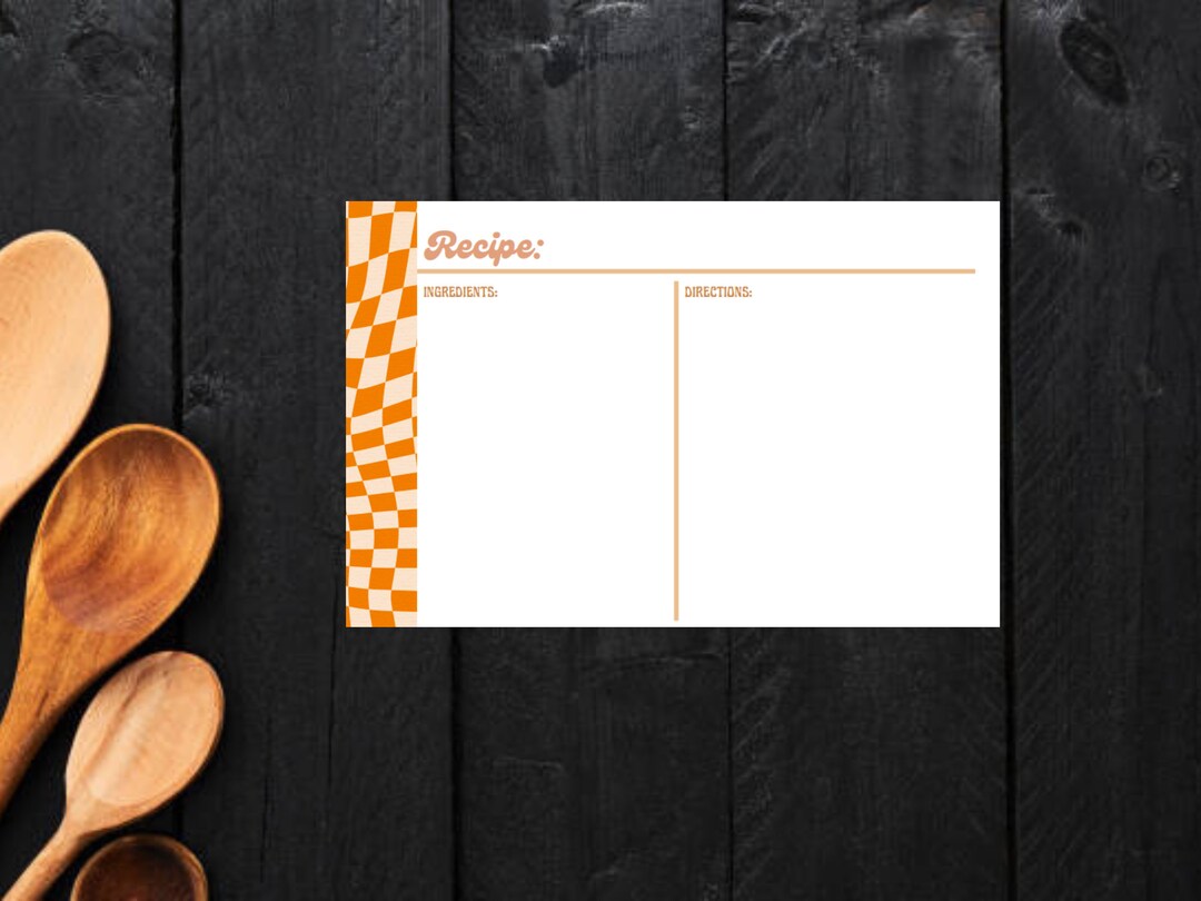 Retro Recipe Card Template | Digital PDF - Etsy