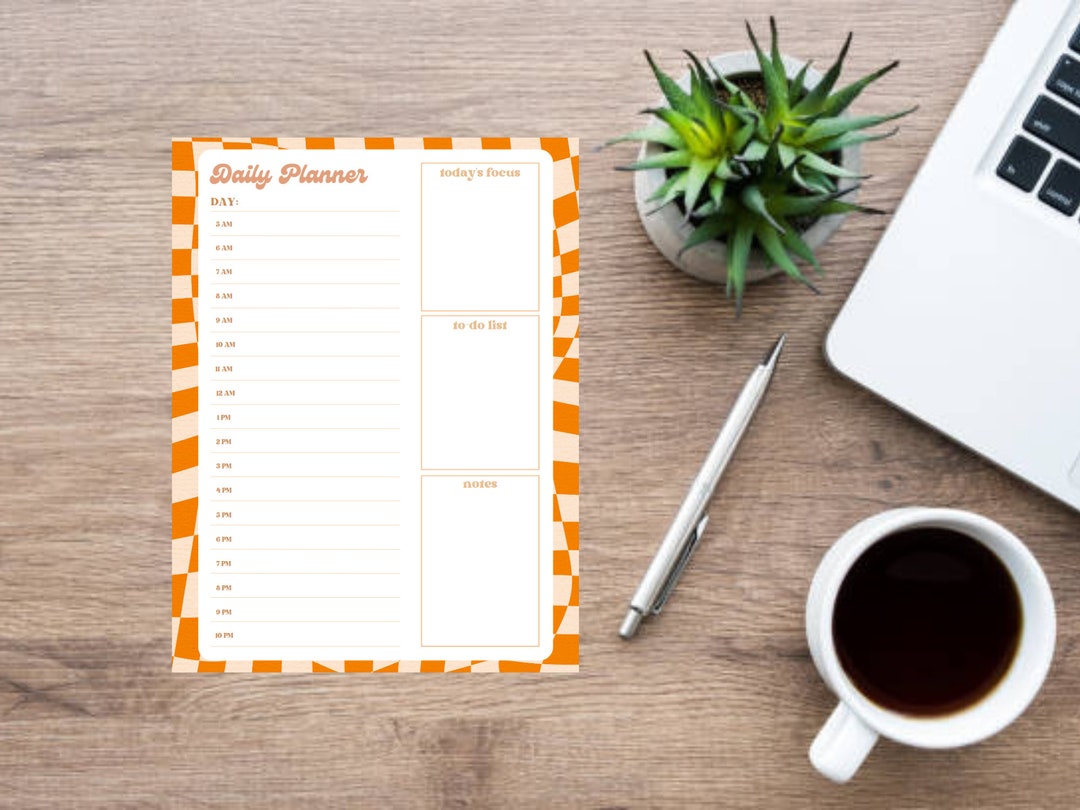 Retro Daily Planner Insert Page Digital PDF - Etsy