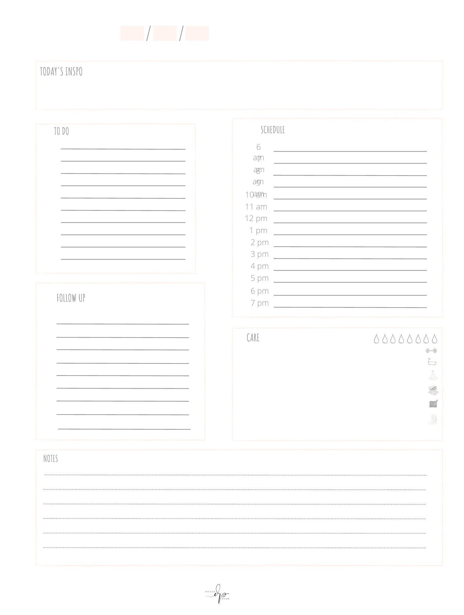 Printable Daily Planner - Etsy