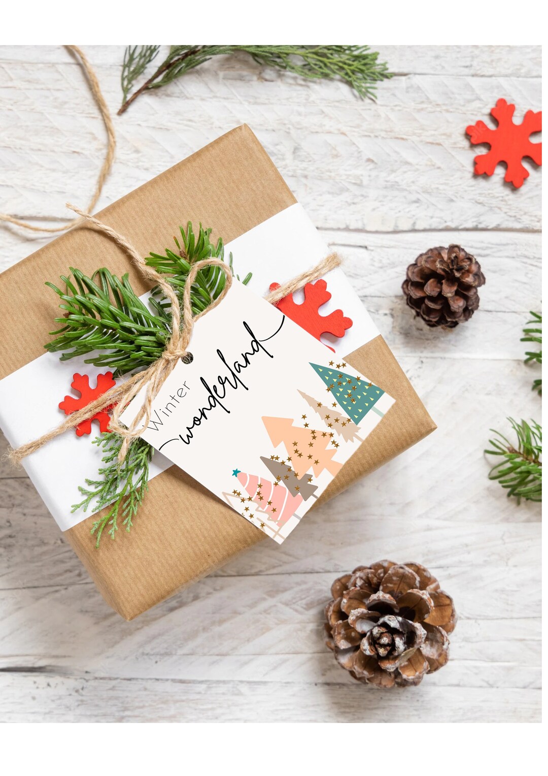 Six Printable Holiday Gift Tags Holiday Santa Christmas Tree Merry ...