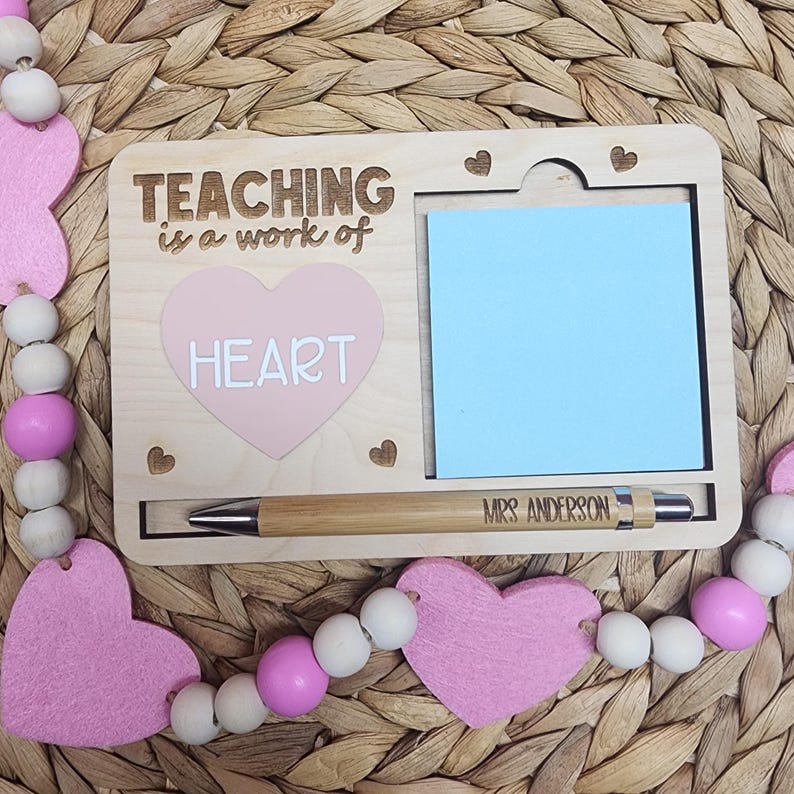 Teaching is A Work of Heart Note Station - Etsy