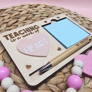 Teaching is A Work of Heart Note Station - Etsy