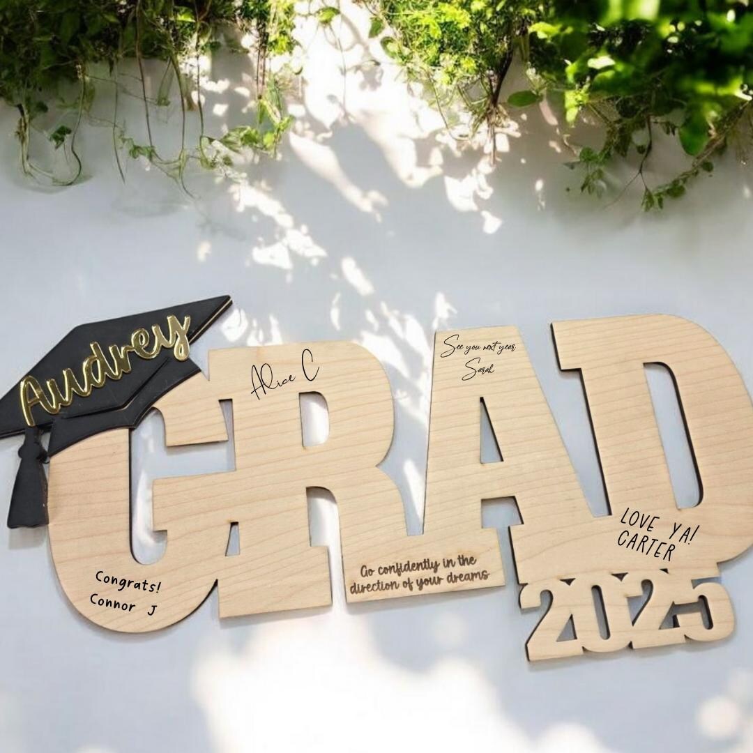 Custom Grad Signature Board - Graduation Guestbook Keepsake - Etsy