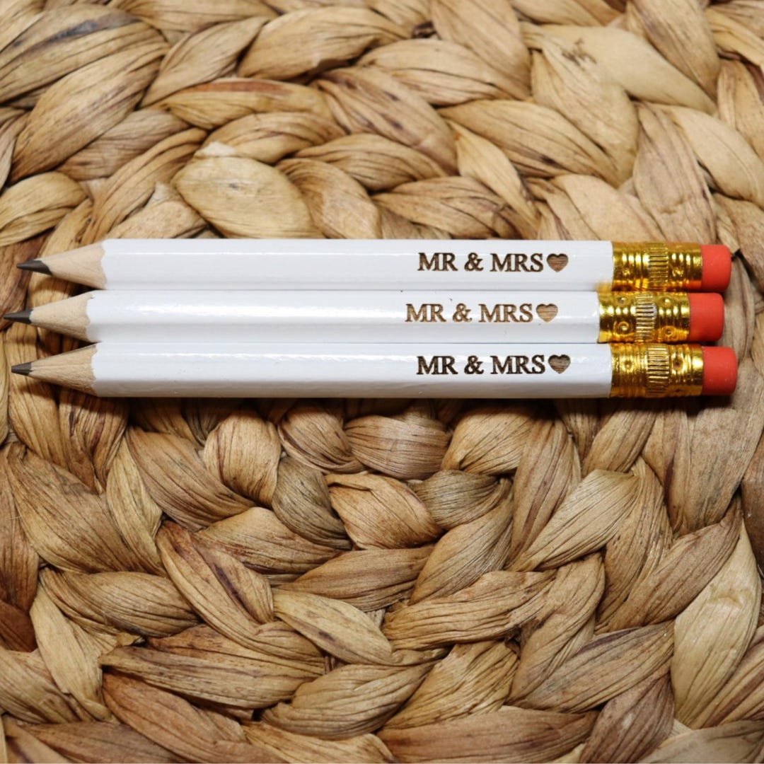 Mr & Mrs Mini Pencils - Etsy