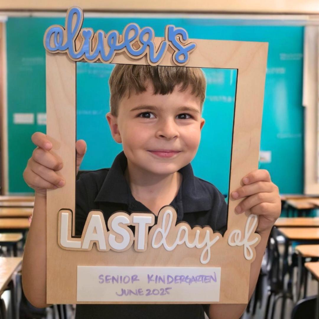Custom First & Last Day of School Wood Frame Photo Prop - Personalized ...