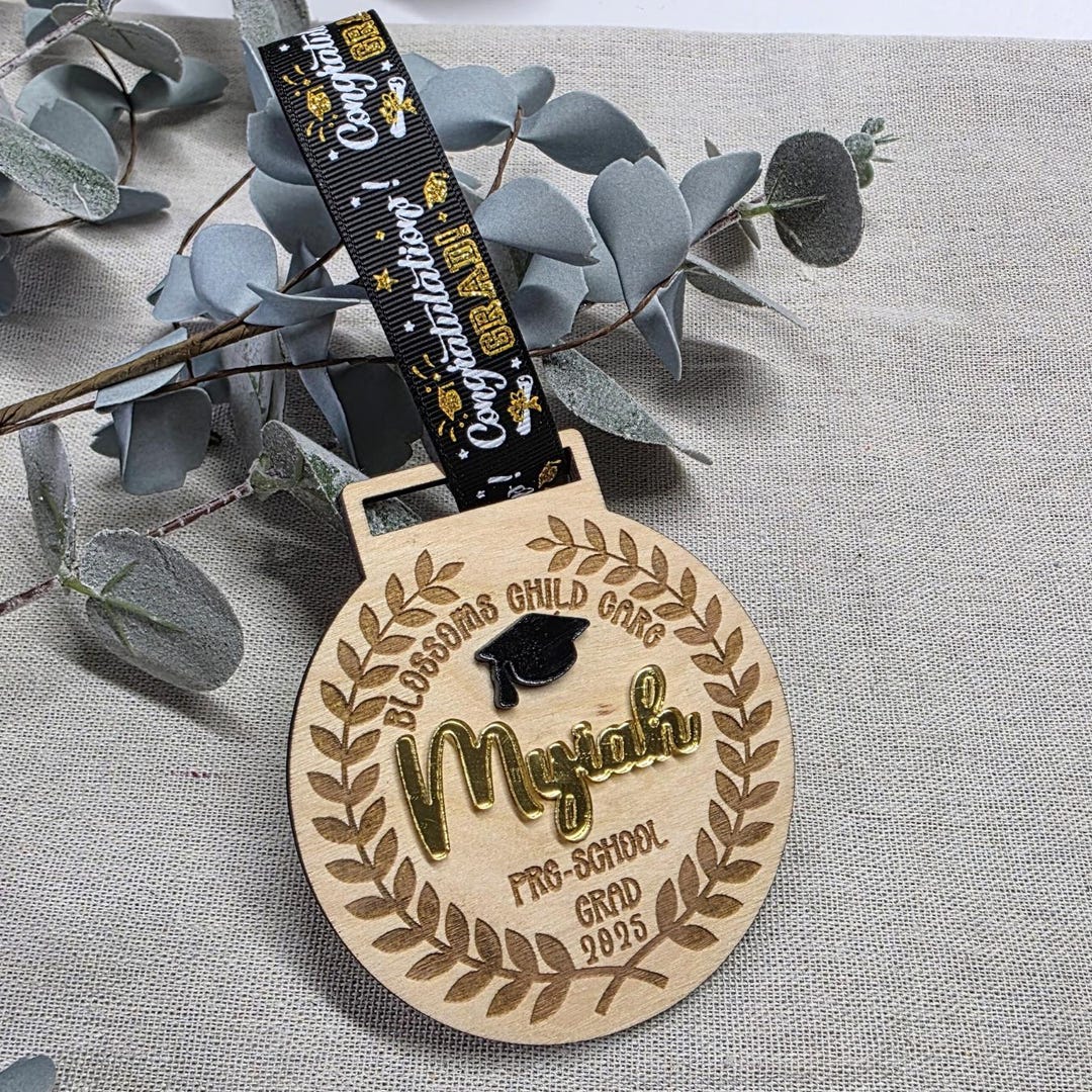 Custom Wood and Acrylic Graduation Medal Ornament - Etsy