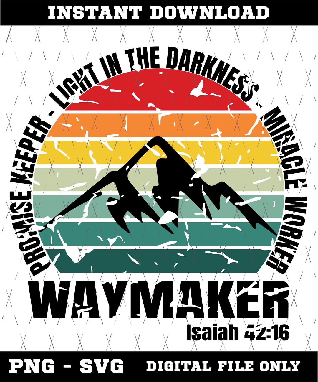 Waymaker Vintage Wornout Design PNG Svg - Etsy