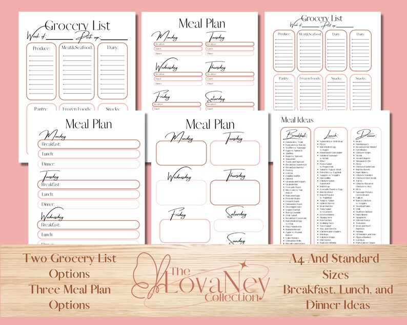 Printable Grocery List, Meal Plan Printable, Grocery Planner, 7 Day ...