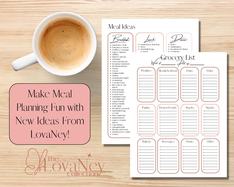 Printable Grocery List, Meal Plan Printable, Grocery Planner, 7 Day ...