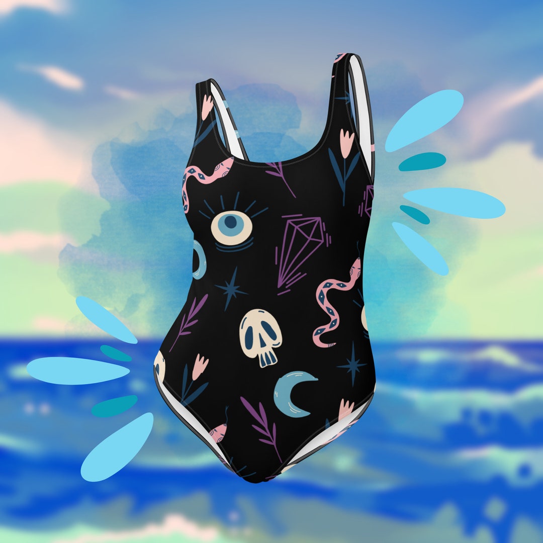 Witchcore Swimsuit | Printed One Piece Suit | Summer | Swimming ...