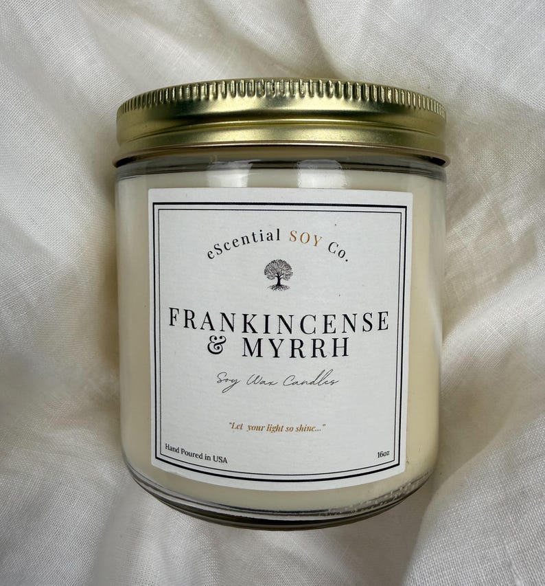 Frankincense & Myrrh Prayer Candle | Non-toxic Soy Candle | Faith Based ...