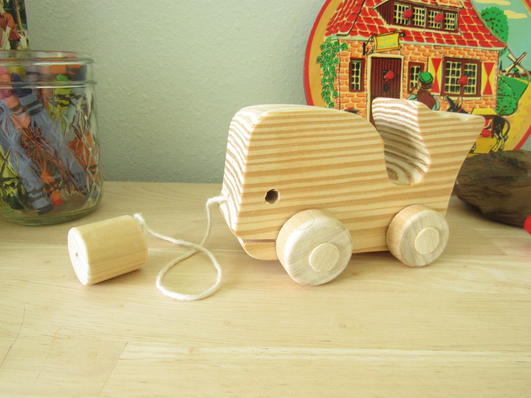 Handmade Pine Wood Whale Toy: Untreated Pull Toy - Etsy