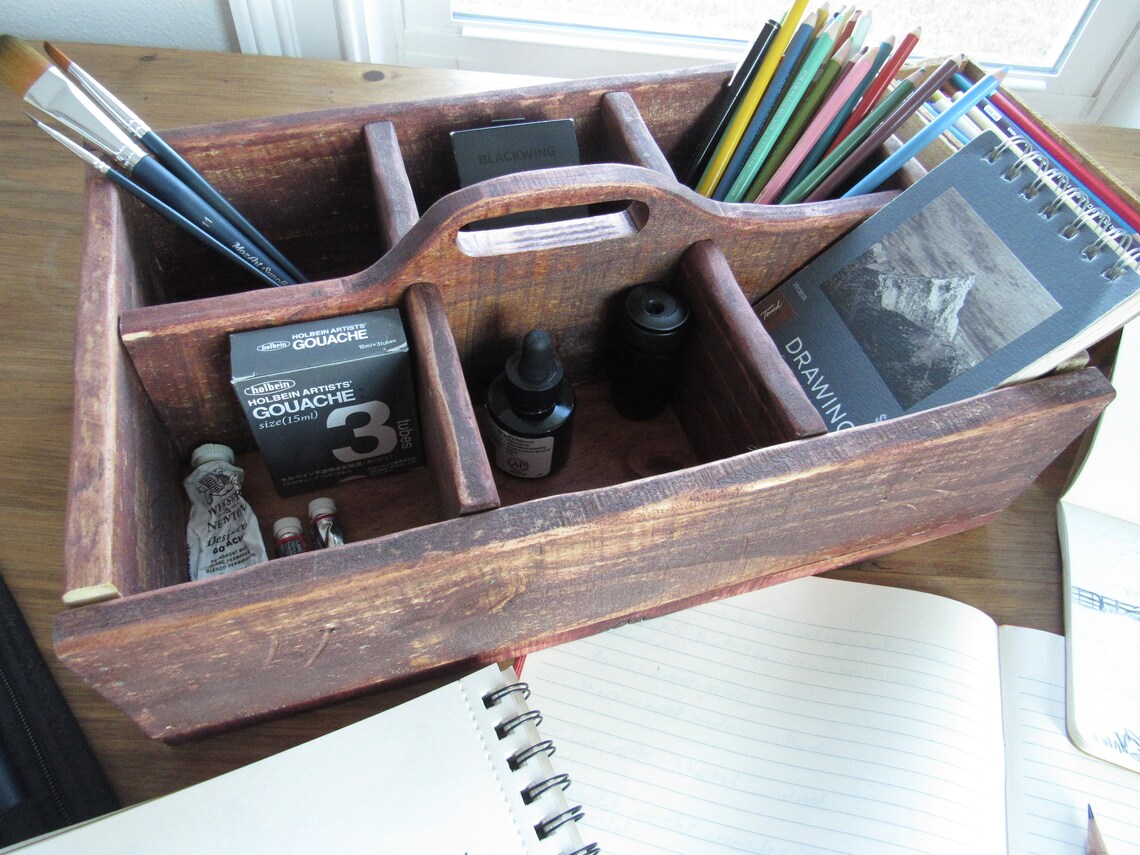 Flat Wooden Caddy /handmade Tray / Rustic Serving Tray / Modern Rustic ...