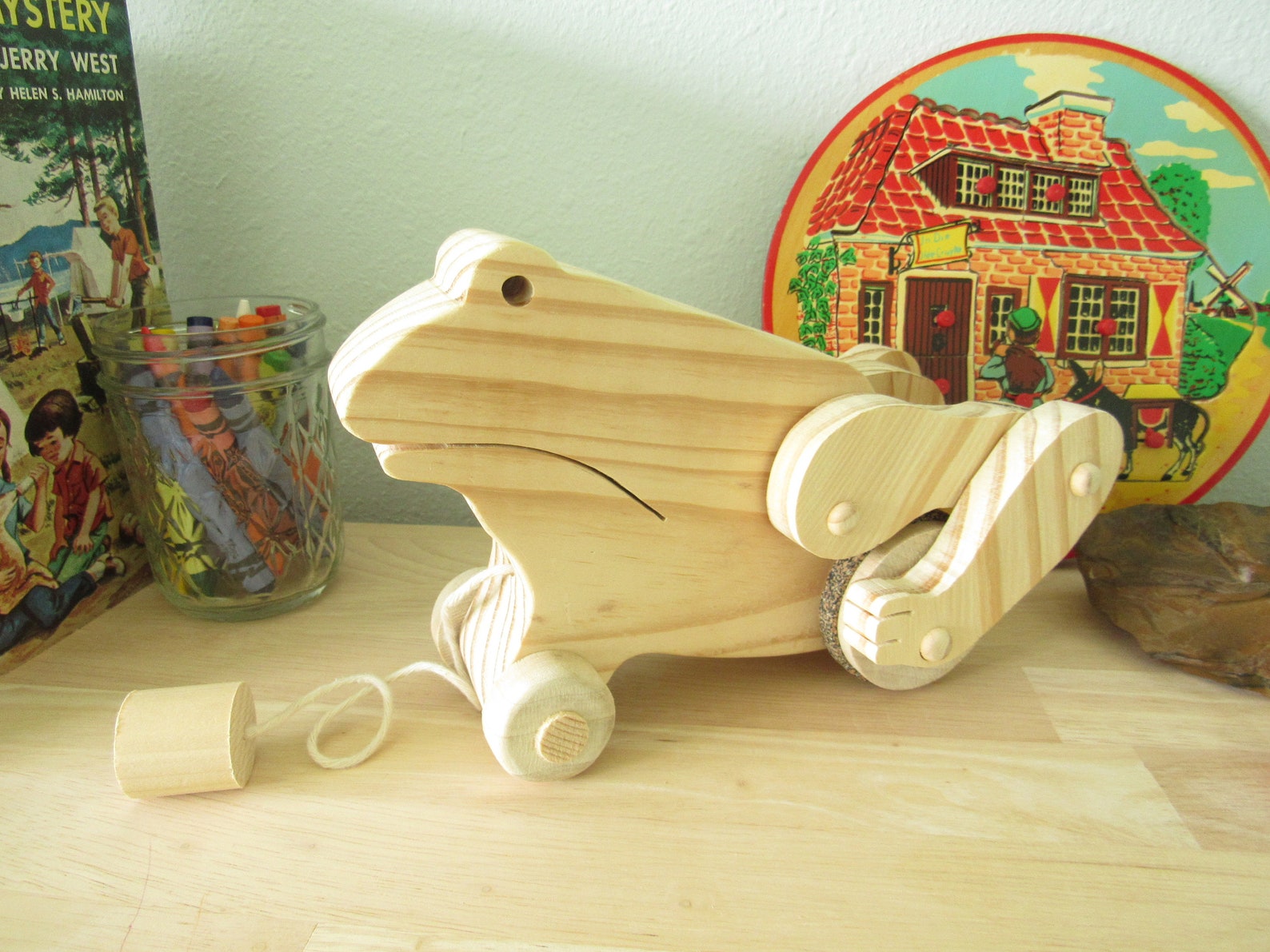 Handmade Wooden Frog Pull Toy - Etsy
