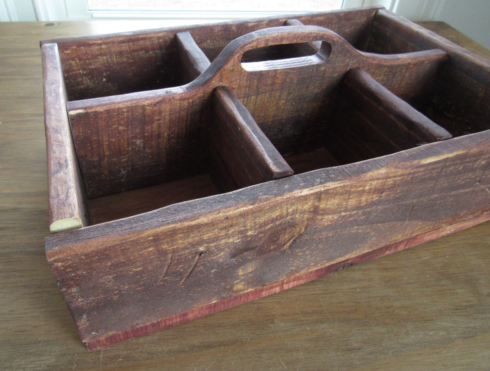 Flat Wooden Caddy /handmade Tray / Rustic Serving Tray / Modern Rustic ...