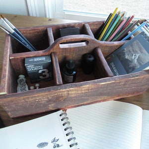 Flat Wooden Caddy /handmade Tray / Rustic Serving Tray / Modern Rustic ...