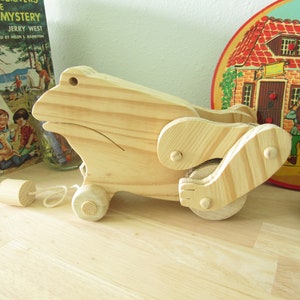 Solid Wooden Toy Frog/old Fashion Wooden Toys/untreated Non-toxic Wood ...