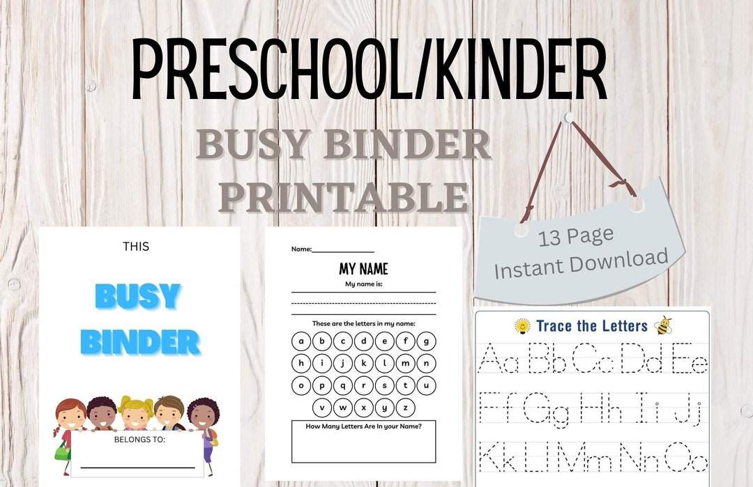 Preschool Kinder Activity Bundle, Busy Binder, Instant Download ...