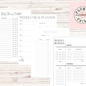 Printable Planner Bundle, Instant Download Planner, Minimalist Planner ...
