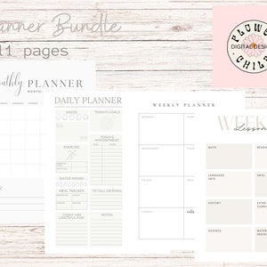 Printable Planner Bundle, Instant Download Planner, Minimalist Planner ...